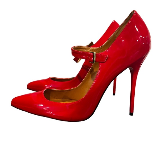 Hey Si Mey | Shoes | Hey Si Met Red Patent Lea Stiletto Size 48 Size 5 ...